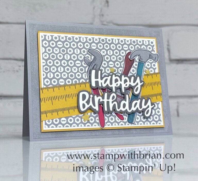 Happy Birthday with Trusty Toolbox Designer Series Paper – STAMP WITH BRIAN